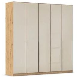 Dreht&uuml;renschrank OTTO HOME "Kleiderschrank Kleiderschr&auml;nke Schrank Garderobe AGORDO mit Glasfront", beige (eiche artisan, glas beige (champagner)), B:226cm H:229cm T:54cm, Holzwerkstoff, Schr&auml;nke, Dreht&uuml;renschrank, durchdachte Innenausstattung, in 7 Breiten und 2 H&ouml;hen MADE IN GERMANY, Topseller