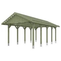 Skan Holz Einzelcarport SKANHOLZ "Wallgau", gr&uuml;n, B/H/T: 430cm x 215cm x 750cm, Carports, mit Dachlattung
