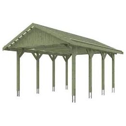 Skan Holz Einzelcarport SKANHOLZ "Wallgau", gr&uuml;n, B/H/T: 430cm x 215cm x 600cm, Carports, mit Dachlattung