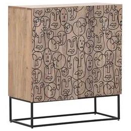 Kommode GUTMANN FACTORY, beige (natur), B:80cm H:90cm T:38cm, Sideboards, Kommode