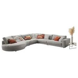 Ecksofa 3C Candy "Enisa II, bequem und komfortabel, Mega Familiensofa, L-Form", grau (light, grau), B:395cm H:86cm T:225cm, 100% Polyester, Sofas, Ecksofa, incl. 3 Flatterkissen, wahlweise mit Flecken-Schutz-Bezug Easy care