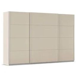 Schwebet&uuml;renschrank OTTO HOME "Kleiderschrank Schrank Garderobe AGORDO mit Dekor- oder Hochglanzfront", beige (champagner), griffleisten alufarbig, B:315cm H:210cm T:62cm, Holzwerkstoff, Schr&auml;nke, Schwebet&uuml;renschrank, in 4 Breiten und 2 H&ouml;hen MADE IN GERMANY