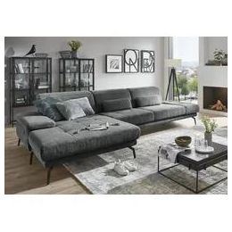 Ecksofa DIE PLANBAR "MP-IN20126 L-Form mit Federkern-Polsterung", grau (anthrazit), B:328cm H:82cm T:190cm, 100% Polyester, Sofas, Ecksofa, mit Kopfteilverstellung, optional Sitztiefen- & Armteilverstellung