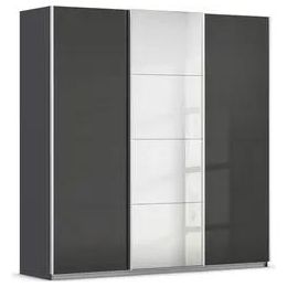 Schwebet&uuml;renschrank OTTO HOME "Kleiderschrank Schrank OTTO ́S CHOICE Garderobe AGORDO", grau (graumetallic, hochglanz effektgrau), B:203cm H:210cm T:62cm, Holzwerkstoff, Schr&auml;nke, Schwebet&uuml;renschrank, Top Innenausstattung, in 4 Breiten und 2 H&ouml;hen MADE IN GERMANY, Topseller