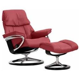 Relaxsessel stressless "Ruby", rot (cherry paloma), B:88cm H:101cm T:78cm, Leder BATICK: durchgef&auml;rbtes und genarbtes M&ouml;belleder;Leder PALOMA: durchgef&auml;rbtes Semianilin-M&ouml;belleder, Sessel, Relaxsessel, mit Signature Base, Gr&ouml;&szlig;e L, Gestell Eiche, Wenge, Braun & Schwarz