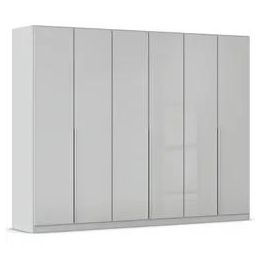 Dreht&uuml;renschrank OTTO HOME "Kleiderschrank Kleiderschr&auml;nke Schrank Garderobe AGORDO mit Glasfront", grau (seidengrau, glas seidengrau), B:271cm H:210cm T:54cm, Holzwerkstoff, Schr&auml;nke, Dreht&uuml;renschrank, durchdachte Innenausstattung, in 8 Breiten und 2 H&ouml;hen MADE IN GERMANY