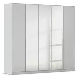 Dreht&uuml;renschrank OTTO HOME "Kleiderschrank Kleiderschr&auml;nke Schrank Garderobe AGORDO mit Glasfront", grau (seidengrau, glas seidengrau), B:226cm H:210cm T:54cm, Holzwerkstoff, Schr&auml;nke, Dreht&uuml;renschrank, durchdachte Innenausstattung, in 8 Breiten und 2 H&ouml;hen MADE IN GERMANY