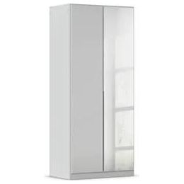 Dreht&uuml;renschrank OTTO HOME "Kleiderschrank Kleiderschr&auml;nke Schrank Garderobe AGORDO mit Glasfront", grau (seidengrau, glas seidengrau), B:91cm H:210cm T:54cm, Holzwerkstoff, Schr&auml;nke, Dreht&uuml;renschrank, durchdachte Innenausstattung, in 7 Breiten und 2 H&ouml;hen MADE IN GERMANY