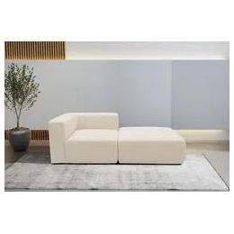 Sofa-Eckelement Home Affaire "Utvik bestehend aus Eckelement und Hocker", beige (creme), B:108cm H:69cm T:206cm, 100% Polyester, Polsterelemente, als Modul oder separat verwendbar