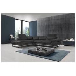 Ecksofa Egoitaliano "Queenie, extravagantes Sofa mit erstklassigem Sitzkomfort, L-Form", schwarz, B:284cm H:95cm T:108cm, Luxus-Microfaser (100% Polyester) Leder &raquo;BULL&laquo; (echtes Rindsleder). Geschliffenes, pigmentiertes und behandeltes Rindsleder mit einer Dicke von 1, 3-1, 5 mm. Dieses Leder zeigt eine ziemlich weiche Hand mit einem halb undurchsichtigen Aussehen. Es handelt sich um ein gesch&uuml;tzte