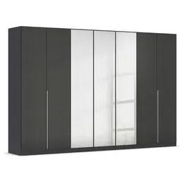 Dreht&uuml;renschrank OTTO HOME "Kleiderschrank Schrank Garderobe AGORDO mit Dekor- oder Hochglanzfront", grau (graumetallic, effektgrau hochglanz), B:315cm H:210cm T:54cm, Holzwerkstoff, Schr&auml;nke, Dreht&uuml;renschrank, durchdachte Innenausstattung, in 8 Breiten und 2 H&ouml;hen MADE IN GERMANY, Topseller