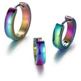 Creolen-Set Firetti "Multipack Schmuck Geschenk Ohrschmuck Creolenset Regenbogen", bunt (mehrfarbig), Ohrringe, Damen, Edelstahl