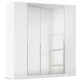 Dreht&uuml;renschrank OTTO HOME "Kleiderschrank Kleiderschr&auml;nke Schrank Garderobe AGORDO mit Glasfront", wei&szlig; (alpinwei&szlig;, glas kristallwei&szlig;), B:226cm H:229cm T:54cm, Holzwerkstoff, Schr&auml;nke, Dreht&uuml;renschrank, durchdachte Innenausstattung, in 7 Breiten und 2 H&ouml;hen MADE IN GERMANY