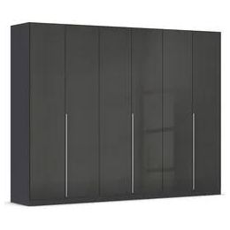 Dreht&uuml;renschrank OTTO HOME "Kleiderschrank Schrank Garderobe AGORDO TOPSELLER Schlafzimmer", grau (graumetallic, effektgrau hochglanz), B:271cm H:210cm T:54cm, Holzwerkstoff, Schr&auml;nke, Dreht&uuml;renschrank, durchdachte Innenausstattung, in 8 Breiten und 2 H&ouml;hen MADE IN GERMANY, Topseller