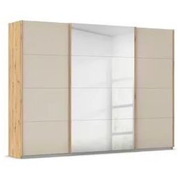 Schwebet&uuml;renschrank OTTO HOME "Kleiderschrank Kleiderschr&auml;nke Schrank Garderobe AGORDO mit Glasfront", beige (eiche artisan, glas beige (champagner)), B:315cm H:229cm T:62cm, Holzwerkstoff, Schr&auml;nke, Schwebet&uuml;renschrank, durchdachte Innenausstattung, in 4 Breiten und 2 H&ouml;hen MADE IN GERMANY