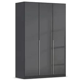 Dreht&uuml;renschrank OTTO HOME "Kleiderschrank Kleiderschr&auml;nke Schrank Garderobe AGORDO mit Glasfront", grau (graumetallic, glas basalt), B:136cm H:210cm T:54cm, Holzwerkstoff, Schr&auml;nke, Dreht&uuml;renschrank, durchdachte Innenausstattung, in 7 Breiten und 2 H&ouml;hen MADE IN GERMANY, Topseller