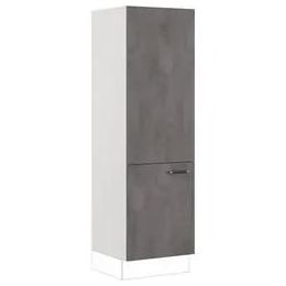 Seitenschrank IMPULS K&Uuml;CHEN "Prag", Breite/H&ouml;he: 60/190,7 cm, mit Kleiderstange", grau (beton, optik schiefer dunkelgrau), B:60cm H:190,7cm T:57,6cm, Dekorfolie, Holzwerkstoff, Schr&auml;nke, Seitenschrank, vormontiert, mit Dreht&uuml;r, mit Innenschubk&auml;sten