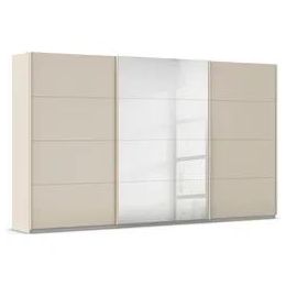 Schwebet&uuml;renschrank OTTO HOME "Kleiderschrank Kleiderschr&auml;nke Schrank Garderobe AGORDO mit Glasfront", beige (beige, glas beige (champagner)), B:360cm H:210cm T:62cm, Holzwerkstoff, Schr&auml;nke, Schwebet&uuml;renschrank, durchdachte Innenausstattung, in 4 Breiten und 2 H&ouml;hen MADE IN GERMANY