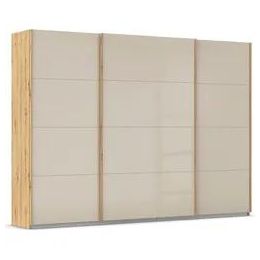 Schwebet&uuml;renschrank OTTO HOME "Kleiderschrank Schrank Garderobe AGORDO mit Glasfront", beige (eiche artisan, glas beige (champagner)), B:315cm H:229cm T:62cm, Holzwerkstoff, Schr&auml;nke, Schwebet&uuml;renschrank, durchdachte Innenausstattung, in 4 Breiten und 2 H&ouml;hen MADE IN GERMANY, Topseller