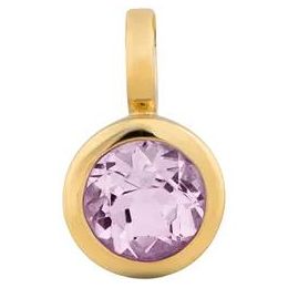 Kettenanh&auml;nger OROLINO "585 Gold mit Amethyst 5mm", gelb (gelb, lila), Schmuckanh&auml;nger, Damen, one-size, Gold, 0,7 g, Kettenanh&auml;nger