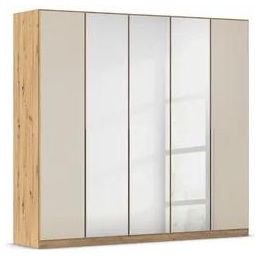 Dreht&uuml;renschrank OTTO HOME "Kleiderschrank Kleiderschr&auml;nke Schrank Garderobe AGORDO mit Glasfront", beige (eiche artisan, glas beige (champagner)), B:226cm H:210cm T:54cm, Holzwerkstoff, Schr&auml;nke, Dreht&uuml;renschrank, durchdachte Innenausstattung, in 8 Breiten und 2 H&ouml;hen MADE IN GERMANY