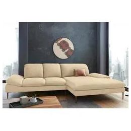 Ecksofa W.Schillig "enjoy&MORE, Designsofa, bequem, zeitlos und elegant, L-Form", beige (sahara s37), B:310cm H:87cm T:185cm, Chenille-Flachgewebe R66 (85% Polyester, 15% Nylon);Longlife Xtra-Leder Z59: Glattleder mit modischer Pr&auml;gung. Hautst&auml;rke 0, 9 - 1, 1 mm;Stoff S37 (100% Polyester), Sofas, Ecksofa, Sitztiefenverstellung, F&uuml;&szlig;e bronze pulverbeschichtet, Breite 310 cm