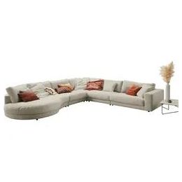 Ecksofa 3C Candy "Enisa II, bequem und komfortabel, Mega Familiensofa, L-Form", grau (taupe), B:395cm H:86cm T:225cm, 100% Polyester, Sofas, Ecksofa, incl. 3 Flatterkissen, wahlweise mit Flecken-Schutz-Bezug Easy care
