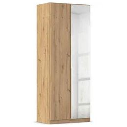 Dreht&uuml;renschrank OTTO HOME "Kleiderschrank Schrank Garderobe AGORDO mit Dekor- oder Hochglanzfront", braun (eiche artisan), B:91cm H:229cm T:54cm, Holzwerkstoff, Schr&auml;nke, Dreht&uuml;renschrank, durchdachte Innenausstattung, in 8 Breiten und 2 H&ouml;hen MADE IN GERMANY