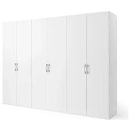 Dreht&uuml;renschrank "Henderson", wei&szlig; (alpinwei&szlig;), B:301cm H:223cm T:60cm, Holzwerkstoff, SET ONE BY Musterring, Schr&auml;nke, Dreht&uuml;renschrank, in 2 Breiten, inkl. Fachb&ouml;den und Kleiderstangen