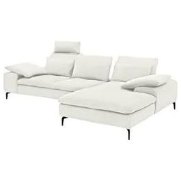Ecksofa W.Schillig "valentinoo, Designsofa, bequem, elegant und zeitlos, L-Form", wei&szlig; (wei&szlig; z59), B:299cm H:83cm T:178cm, Longlife Xtra-Leder Z59: Glattleder mit modischer Pr&auml;gung. Hautst&auml;rke 0, 9 - 1, 1 mm, Sofas, Ecksofa, inklusive Hocker, mit Sitztiefenverstellung, Breite 299 cm
