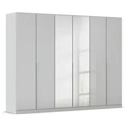 Dreht&uuml;renschrank OTTO HOME "Kleiderschrank Kleiderschr&auml;nke Schrank Garderobe AGORDO mit Glasfront", grau (seidengrau, glas seidengrau), B:271cm H:210cm T:54cm, Holzwerkstoff, Schr&auml;nke, Dreht&uuml;renschrank, durchdachte Innenausstattung, in 7 Breiten und 2 H&ouml;hen MADE IN GERMANY