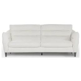 3-Sitzer Calia italia "Cabrini, Design trifft super Sitzkomfort", wei&szlig; (bianco naturale), B:220cm H:93cm T:98cm, Sofas, in Leder, 220 cm Breite, mit elektrischer Relaxfunktion