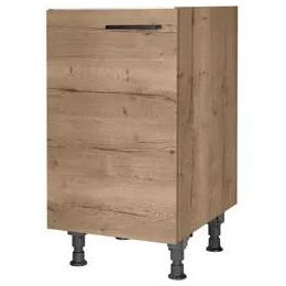 Sp&uuml;lenschrank Nobilia "Structura", Ausrichtung w&auml;hlbar, vormontiert, in den Breiten", braun (front und korpus: eiche havanna nachbildung), B:45cm H:87cm T:58,3cm, Schr&auml;nke, Sp&uuml;lenschrank, 45 und 60 cm, mit h&ouml;henverstellbaren Sockelf&uuml;&szlig;en