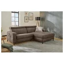Jockenh&ouml;fer Ecksofa JOCKENH&Ouml;FER GRUPPE "Doppio L-Form mit elektromotorischer Relaxfunktion und", braun (dunkelbraun), B:247cm T:100cm, Korpus: 100% Polyester;Kissen: 80% Polyester, 20% Baumwolle, Sofas, Ecksofa, induktiver Ladem&ouml;glichkeit + USB-A Ladeport, verstellbare Kopfst&uuml;tzen, Topseller