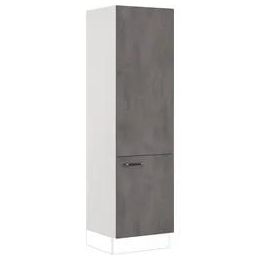 Seitenschrank IMPULS K&Uuml;CHEN "Prag", Breite/H&ouml;he: 60/205,1 cm, mit Kleiderstange", grau (beton, optik schiefer dunkelgrau), B:60cm H:205,1cm T:57,6cm, Dekorfolie, Holzwerkstoff, Schr&auml;nke, Seitenschrank, vormontiert, mit Dreht&uuml;r, mit Innenschubk&auml;sten