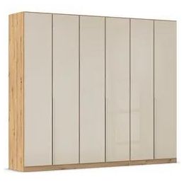 Dreht&uuml;renschrank OTTO HOME "Kleiderschrank Kleiderschr&auml;nke Schrank Garderobe AGORDO mit Glasfront", beige (eiche artisan, glas beige (champagner)), B:271cm H:229cm T:54cm, Holzwerkstoff, Schr&auml;nke, Dreht&uuml;renschrank, durchdachte Innenausstattung, in 8 Breiten und 2 H&ouml;hen MADE IN GERMANY