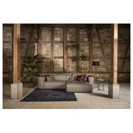 Ecksofa W.Schillig "around-the-block", braun (stone z59), B:300cm H:66cm T:164cm, Longlife Xtra-Leder Z59: Glattleder mit modischer Pr&auml;gung. Hautst&auml;rke 0, 9 - 1, 1 mm, Sofas, Ecksofa, inklusive Hocker, mit eleganter Biese, mit Federkern