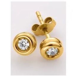 Paar Ohrstecker Lady, gold (gelbgold 375), Ohrringe, Damen, Diamanten