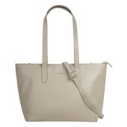 Shopper Bruno Banani, Damen, Gr. B/H/T: 30cm x 25cm x 14cm onesize, beige, Leder, leicht gl&auml;nzend, unifarben, Taschen Shopper, echt Leder