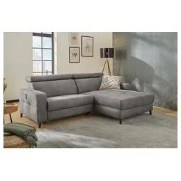 Jockenh&ouml;fer Ecksofa JOCKENH&Ouml;FER GRUPPE "Doppio L-Form mit elektromotorischer Relaxfunktion und", grau, B:247cm T:100cm, Korpus: 100% Polyester;Kissen: 80% Polyester, 20% Baumwolle, Sofas, Ecksofa, induktiver Ladem&ouml;glichkeit + USB-A Ladeport, verstellbare Kopfst&uuml;tzen, Topseller