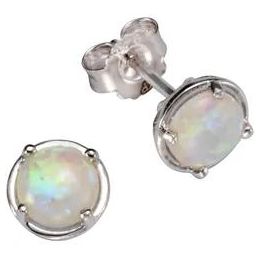 Paar Ohrstecker Firetti "Schmuck Geschenk Silber 925 Ohrschmuck Edelstein Opal", bunt (silberfarben, wei&szlig;, wei&szlig;), Ohrringe, Damen, 7,5mm, Silber 925 (Sterlingsilber), mit Opal (synth.)