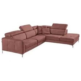 Ecksofa Egoitaliano "Matt, hoher Sitzkomfort und aufwendige Detailverarbeitung, L-Form", braun (cedar wood), B:285cm H:100cm T:221cm, Sofas, Ecksofa, mit Ottomane, inkl. verstellbarer Kopfteile zum Relaxen