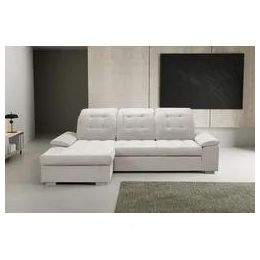 Ecksofa WERK2 "Carmen, mit Bettfunktion & Bettkasten, optional Sitztiefenverstellung", beige (creme), B:264cm H:105cm T:170cm, 92% Polyester, 8% Nylon, Sofas, Ecksofa, mit Sitztiefenverstellung, Luxus-Microfaser Chenille, Creme