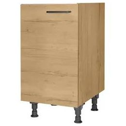 Sp&uuml;lenschrank Nobilia "Structura", Ausrichtung w&auml;hlbar, vormontiert, in den Breiten", braun (front und korpus: eiche sierra nachbildung), B:45cm H:87cm T:58,3cm, Schr&auml;nke, Sp&uuml;lenschrank, 45 und 60 cm, mit h&ouml;henverstellbaren Sockelf&uuml;&szlig;en