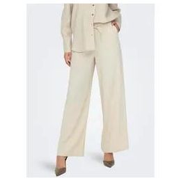Jacqueline de Yong Schlupfhose JDY "JDYSAY LINEN HW WIDE PANT WVN NOOS", Damen, Gr. S (36), L&auml;nge 32, beige (oatmeal detail:melange), Web, Obermaterial: 55% Leinen, 45% Viskose, unifarben, loose fit lang, Hosen Schlupfhose, Sommerhose mit Leinen
