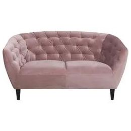 2-Sitzer Actona GROUP "Ria Sofa, Couch, Doppelsofa, Loveseat", rosa (rose), B:150cm H:78cm T:84cm, Sofas, Samtstoff, Massivholz-Beine, Taschenfederkern, Tufting, mit Armlehnen