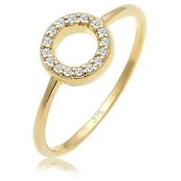 Verlobungsring Elli DIAMONDS "Kreis Diamant Wei&szlig; Brillantschliff (0.08ct) 375 Gelbgold" Gr. 54, gold, Fingerringe, Damen, 54mm, 0,08 P1 = bei 10-facher Vergr&ouml;&szlig;erung erkennbare Einschl&uuml;sse, Gelbgold 375, 1mm, Verlobungsring