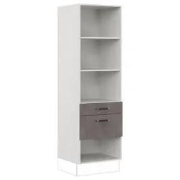 Seitenschrank IMPULS K&Uuml;CHEN "Prag", Breite/H&ouml;he: 60/190,7 cm, mit Soft-Close", grau (beton, optik schiefer dunkelgrau), B:60cm H:190,7cm T:57,6cm, Dekorfolie, Holzwerkstoff, Schr&auml;nke, Seitenschrank, vormontiert, mit Schubkasten, mit Auszug, mit verstellbaren Fachb&ouml;den