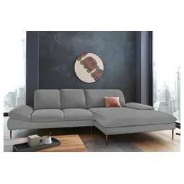 Ecksofa W.Schillig "enjoy&MORE, Designsofa, bequem, zeitlos und elegant, L-Form", grau (dolphin r66), B:310cm H:87cm T:185cm, Chenille-Flachgewebe R66 (85% Polyester, 15% Nylon);Longlife Xtra-Leder Z59: Glattleder mit modischer Pr&auml;gung. Hautst&auml;rke 0, 9 - 1, 1 mm;Stoff S37 (100% Polyester), Sofas, Ecksofa, Sitztiefenverstellung, F&uuml;&szlig;e bronze pulverbeschichtet, Breite 310 cm
