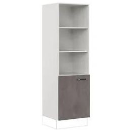 Seitenschrank IMPULS K&Uuml;CHEN "Prag", Breite/H&ouml;he: 60/190,7 cm", grau (beton, optik schiefer dunkelgrau), B:60cm H:190,7cm T:57,6cm, Dekorfolie, Holzwerkstoff, Schr&auml;nke, Seitenschrank, vormontiert, mit Dreht&uuml;r, mit verstellbaren Fachb&ouml;den